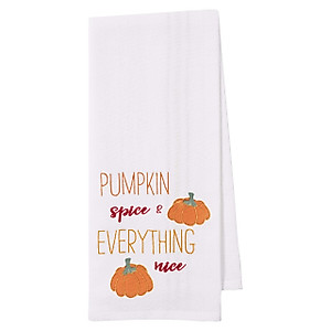 KAF Home Pantry Kitchen Holiday Dish Towel Set of 4, 100-Percent Cotton, 18 x 28-inch (Pumpkin Spice Everything Nice)