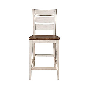 Liberty Furniture Industries Farmhouse Reimagined Ladder Back Counter Chair, W18 x D24 x H42, White