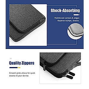 MoKo 9-11 Inch Tablet Sleeve Bag Carrying Case with Retractable Handle Fits New 11-inch iPad Pro M4/iPad Air M2 2024, iPad Air 5/4th 10.9, iPad 10th Gen 10.9, iPad Pro 11, iPad 9/8th 10.2, Black&Gray