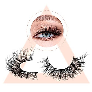 Eyelashes Natural Clear Band Lashes Cat Eye Wispy Faux Mink Lashes 16MM 3D Fluffy Fake Eyelash 7 Pairs Pack by Mavphnee