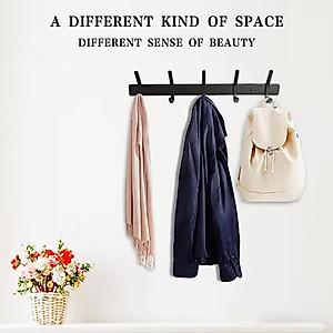 Coat Hooks Wall Mount, 5 Hooks for Robes, Bags, Keys, and Towels - Bathroom Towel Hanger Organizer for Bathroom, Bedroom, Closet Room, Kitchen