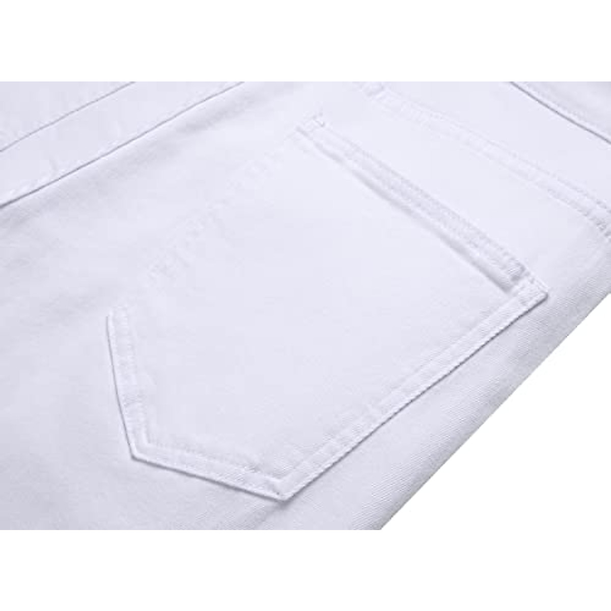 QIMYUM Mens Ripped Jeans, Distressed Destroyed Slim Fit Straight Leg Denim Pants (40, white7021)