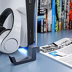 ECHZOVE PS5 Headset Stand, PS5 Headphone Hook,PS5 Headset Hanger, Compatible with Universal Gaming Headsets - Black