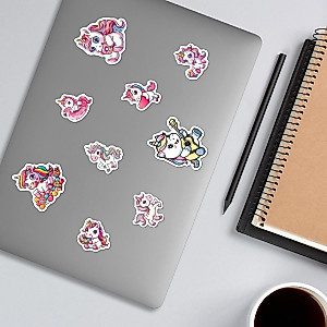 Pack 50 Pcs Cute Unicorn Stickers for Water Bottles Laptop Luggage Computer Journaling Scrapbooking Kids Teens Girls Adults Aesthetic Waterproof Sticker Packs Small Vinyl Decals