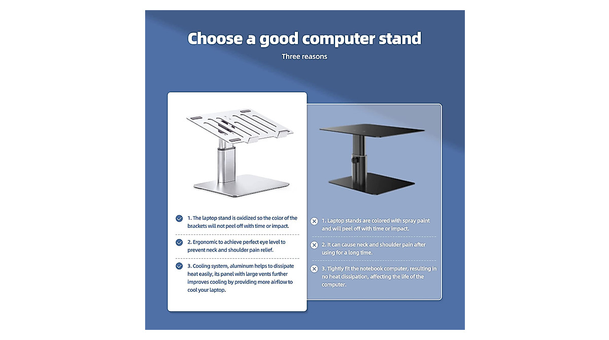 Adjustable Ergonomic Laptop Stand for 10-17.3 Inch Laptops