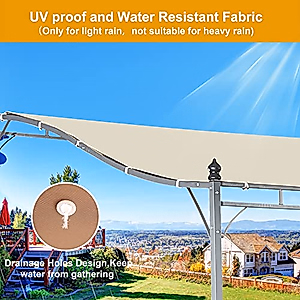 Aweather Metal Pergola Gazebo for Patio Backyard,Sun Shade Shelter for Porch Party,Garden,Grill Gazebo(Beige)