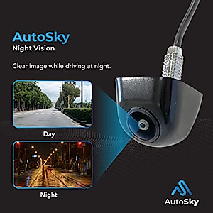 AutoSky Back up Camera Metal OEM Style housing Rear View Camera IP69 Waterproof Night Vision HD and Ultra Wide Angle Backup Camera for Car Backup Camera for Truck Car SUV RV or Van