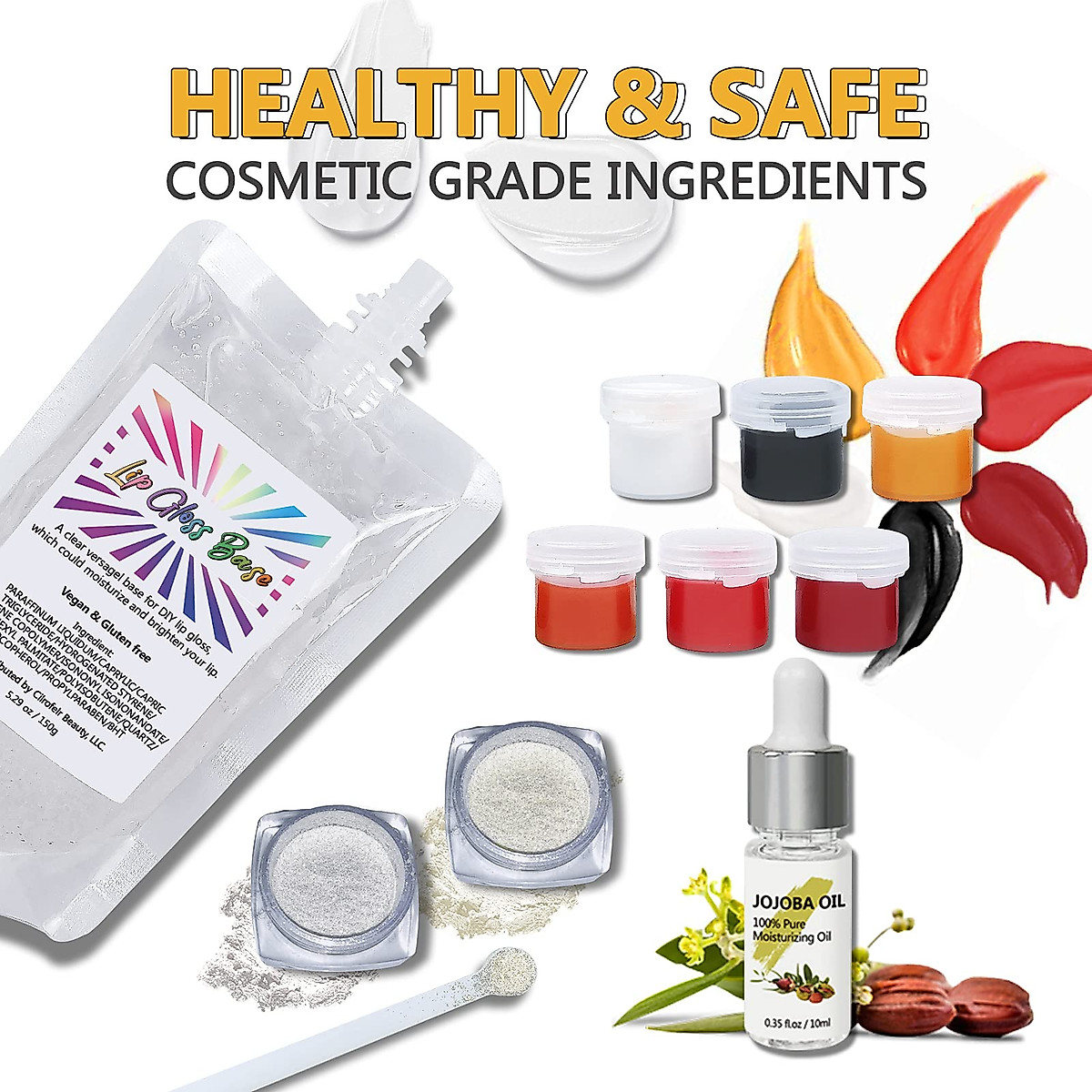 Cilrofelr DIY Lip Gloss Making Kit, 45 Pcs, Fun Makeup Kits for Girls to Create 10 Moisturizing and Shiny Lip Gloss