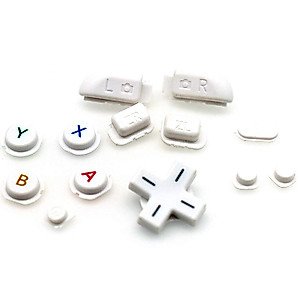 15 PCS Replacement L R ZR ZL Buttons ABXY Buttons Home Button Start Button Power Select Button D Pad Set for New 3DS XL New 3DS LL Console White