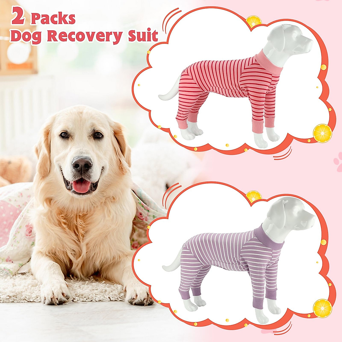Rypet Dog Recovery Suit Dog Onesie Surgery Recovery Suit for Large Medium Bodysuit Dogs Pajamas Anti Shedding Bodysuit for Female Male for Shedding Prevent Licking Surgical Wound(4XL)
