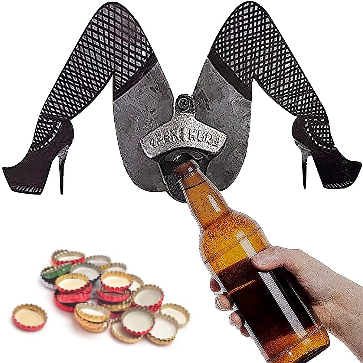 Funny Legs Bottle Opener,Come and Use Me Sexy Lady Legs Shape Can Beer Opener Wall Mountable Iron Metal Manual Beer Opening Tool for Kitchen, Bar, Yard,Birthday Gifts for Men 1