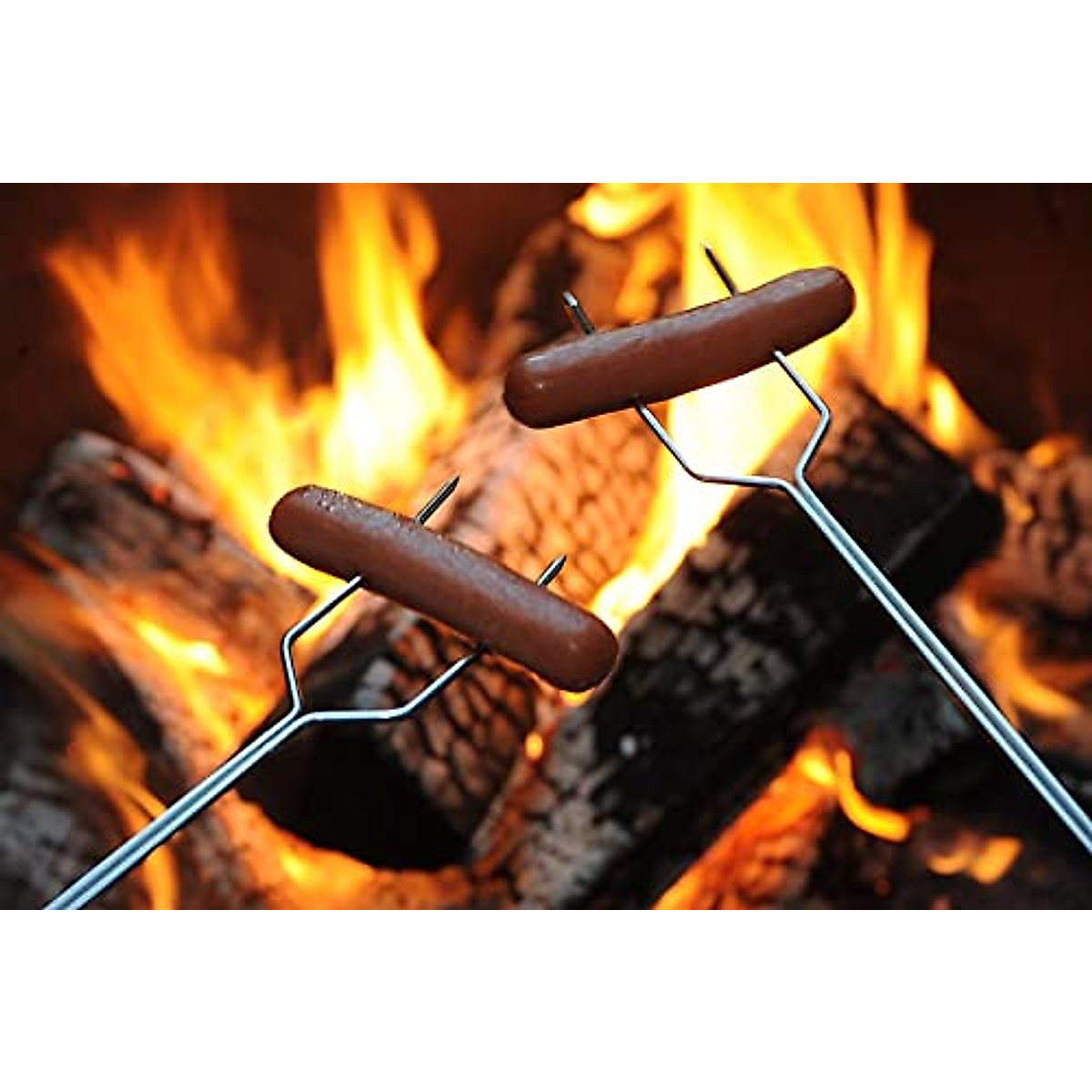 Begatter Marshmallow Roasting Sticks, Extendable Long Smores Sticks & Hot Dog Forks for Fire Pit Campfire, Telescoping Heavy Duty Campfire Forks, 4PCS with Carry Case