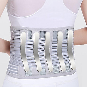 SunshineFace Back Support Belt Lower Back Support for Women and Men Breathable Adjustable Lumbar Support Pain Relief Back Brace for Lower Back Pain, Grey S