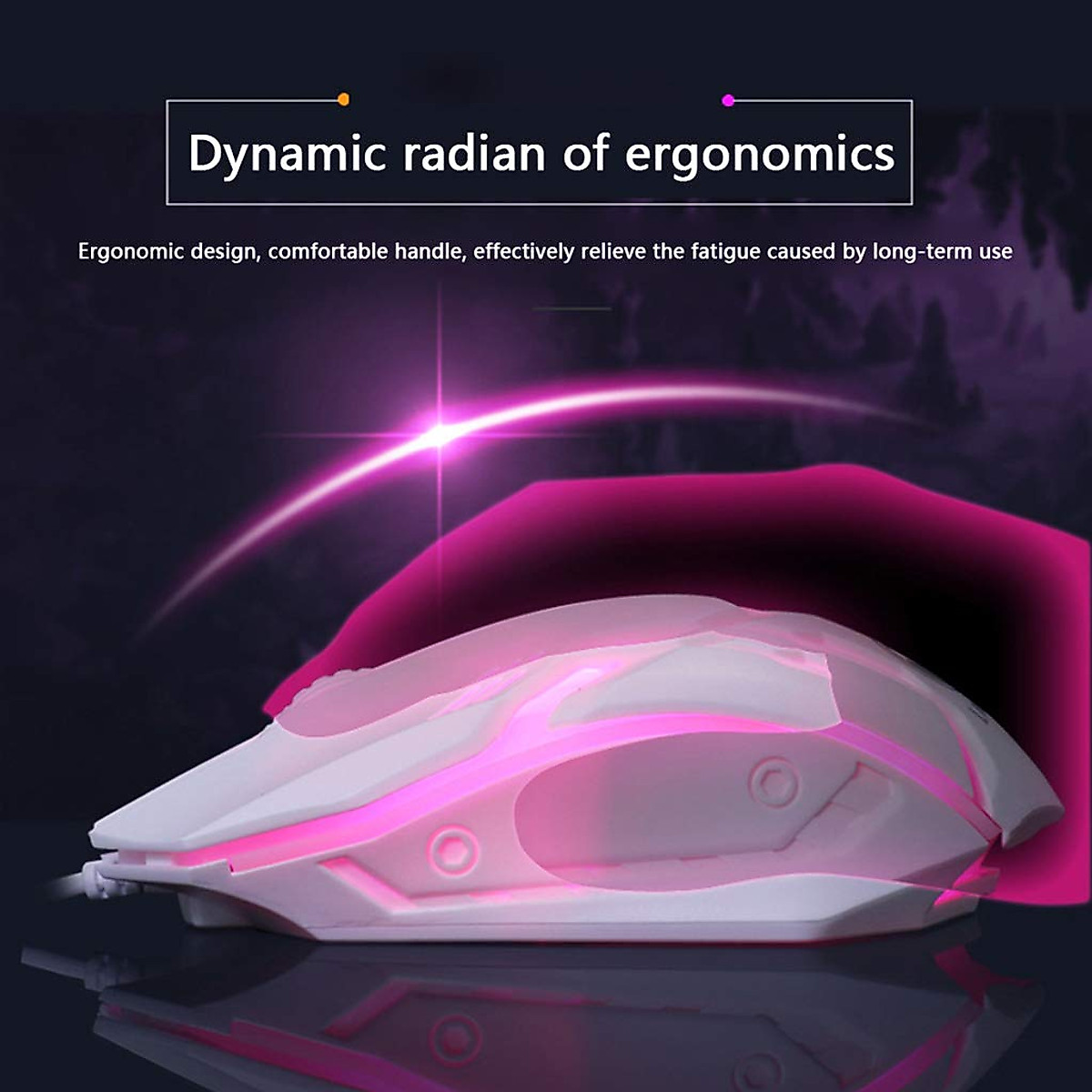 QYIYA GTX300 USB Wired 104 Keys RGB Backlight Ergonomic Gaming Mouse Keyboard Set,Black