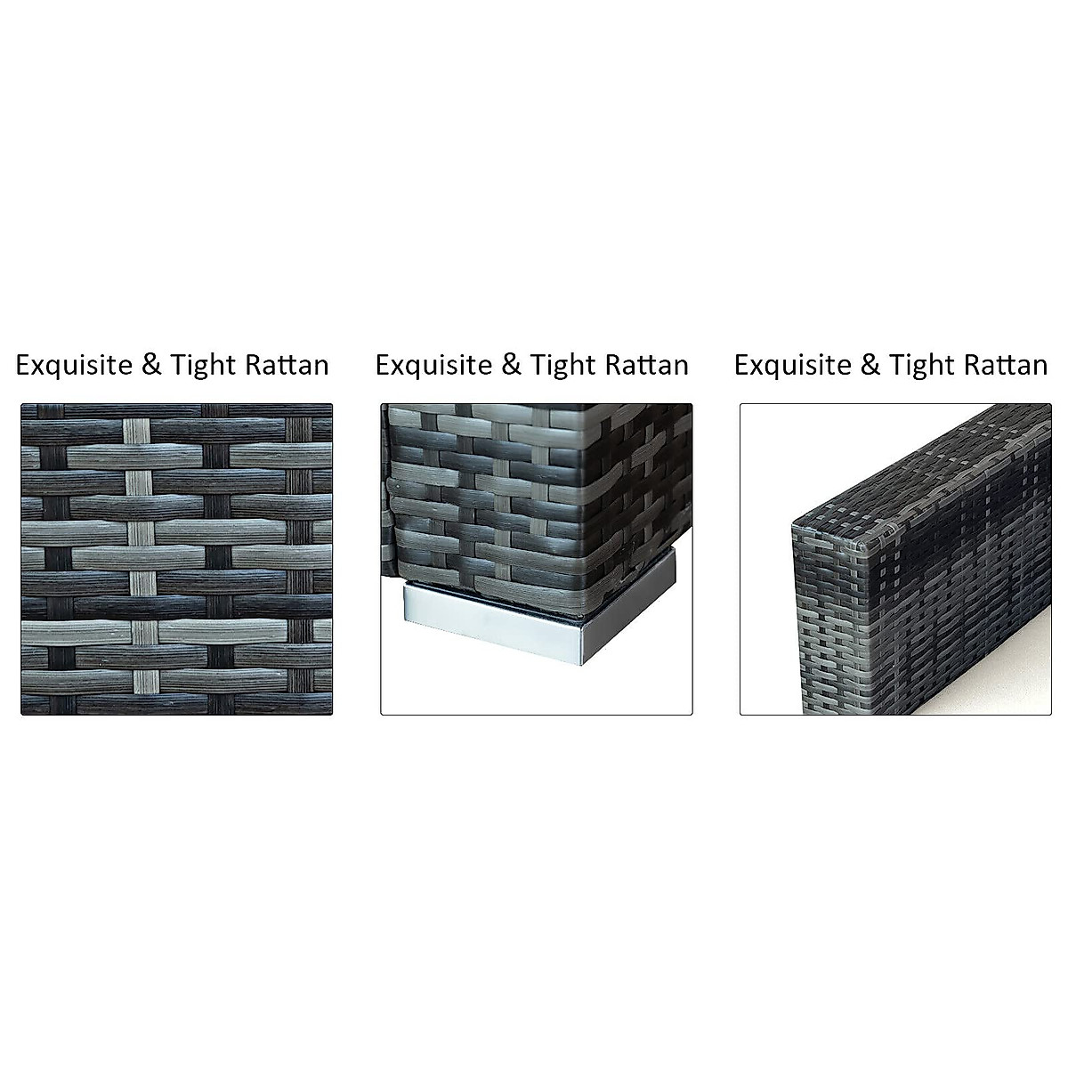 3PCS Patio Furniture Set Outdoor Conversation Set 2 Single Sofa 1 Coffee Table Thick and Soft Cushion Wide Armrest Strong Sturdy Steel Frame Perfect for Backyard Deck Balcony Terrace Poolside Use