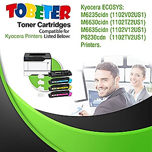 ToBeter Compatible TK5272 Toner Replacement for Kyocera TK-5272 TK-5272K TK-5272C TK-5272M TK-5272Y Toner Cartridge for ECOSYS M6230cidn M6235cidn M6630cidn P6230cdn Printers (BK/C/M/Y, 4 Pack)