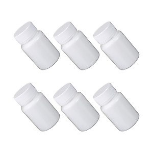 Utoolmart 50Pcs Plastic Solid Powder Medicine Pill Cylindrical Chemical Container Reagent Bottle, 80ml Wide Mouth Sample Sealing Liquid Storage Container