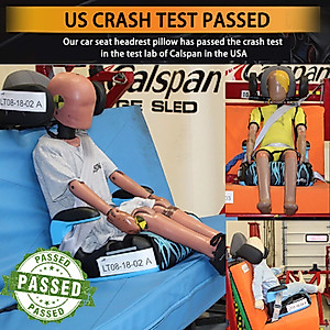 Rajvia Car Headrest Pillow, Car Pillow for Head and Neck Support, Sleeping Travel Car Seat Pillow, U Shaped Side Sleep Head Pillows Fits Kids Adults and Elders. (Black)