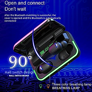 E10 True Wireless Earbuds Bluetooth 5.3 Headphones Touch Control with Wireless Mobile Power Earbuds Headphones Charging Case IPX4 Waterproof Stereo Earphones in-Ear Built-in Mic Headset