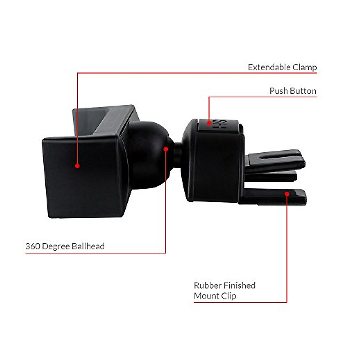 Koomus Pro CD Slot Car Mount Holder Cradle for All Smartphones - Black