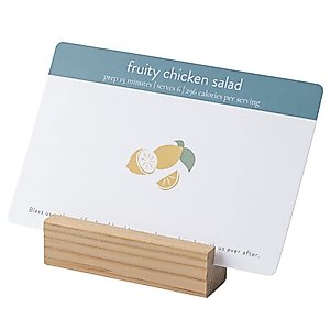 PPP Wooden Block Recipe Card and Photo Holder | Made of Beech Wood | Card Display Stand | Fits All PPP Recipe Cards | Portable and Functional | Place Card Holder