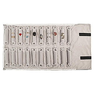 WODISON Travel Velvet Jewelry Roll Earrings Rings Necklaces Organizer Clutch Bag for Ring Gift Idea