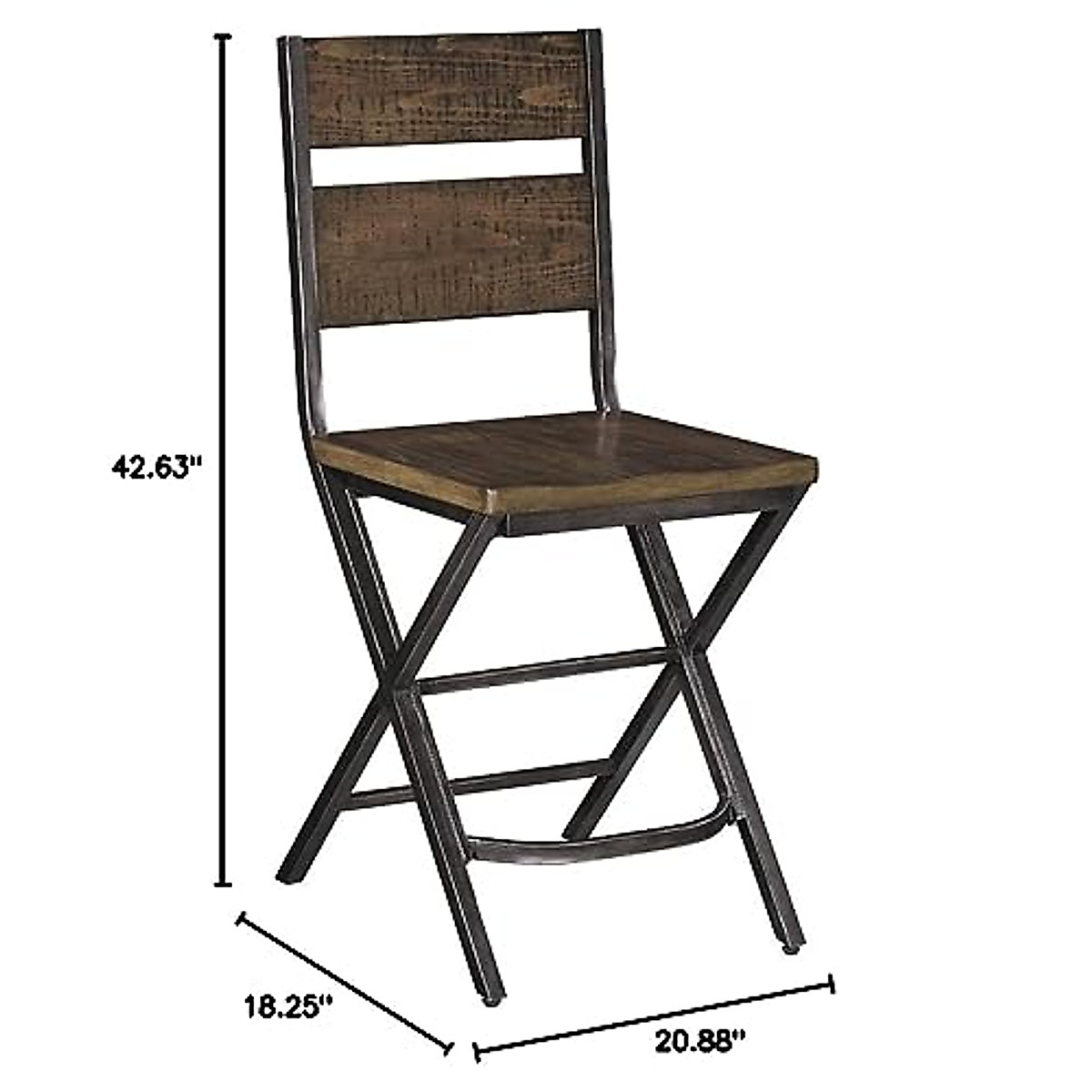 Signature Design by Ashley Kavara 24" Rustic Counter Height Barstool, 2 Count, Brown