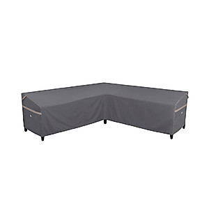 Garden Balsam Heavy Duty Waterproof Patio Furniture Covers,Fade Resistant Outdoor Sofa Covers V-Shaped Sofa Cover 115" W (on Each Side) x 33" D x 31" H Dark Grey