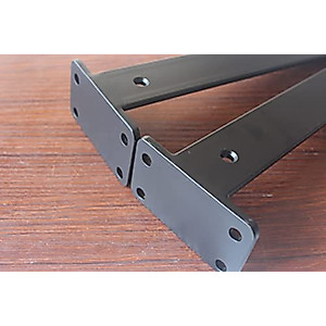 8 Pack - 11 inch Black Hidden L Shelf Bracket (1/5 Inch Thicked) Iron Shelf Brackets, Metal Shelf Bracket, Industrial Shelf Bracket, Modern Shelf Bracket, Metal L Brackets for Shelves Support