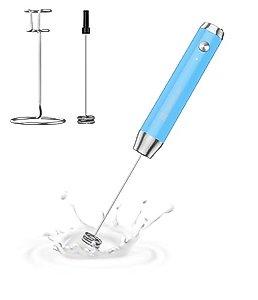 Maestri House Rechargeable Milk Frother with Stand, Handheld Electric Foam Maker Waterproof Detachable Stainless Steel Whisk Drink Mixer Foamer for Lattes, Cappuccino