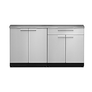NewAge Products Inc. Outdoor Kitchen Classic 64" W x 24" D 3 Piece Set, Stainless Steel, 65067