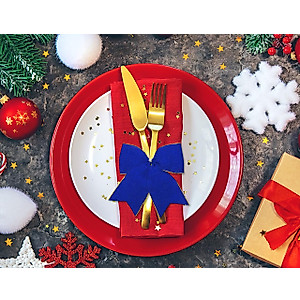 ALIBBON 2.5 Inch x 10 Yds Royal Blue Velvet Ribbon Navy Blue Gold Egde Wired Ribbon Christmas Blue Solid Ribbon for Gift Wrapping Wreath Bows Wedding Birthday Party Supplies DIY Crafts Decor