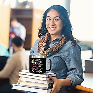 Teacher Appreciation Gifts, Teacher Mug/ Cup It Takes A Big Heart To Shape Little Minds 14 oz, Funny Teacher Gifts For Women Men, Gifts for Teachers/ Mother's Day Birthday Christmas Valentine Easter