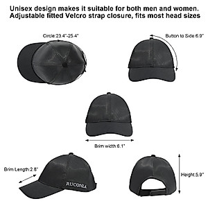 Ruconla Fiber Optic Cap LED hat with 7 Colors Luminous Glowing EDC Baseball Hats USB Charging Light up Even Party led Halloween cap for Event Holiday Black