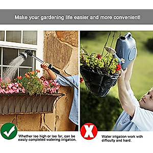 ESOW Garden Hose Wand 16 Inches, Watering Sprayer Wand with 9 Watering Patterns, 180° Adjustable Swivel Head, 100% Heavy Duty Metal Hose Nozzle, Thumb Control On Off Valve