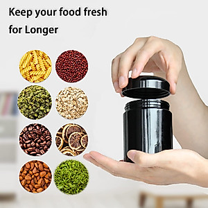 Matoolser Black Glass Airtight Storage Container Jar 250ml Half Oz with UV Protection for Spice Coffee