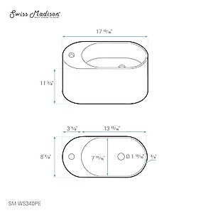 Terre 17.5" Right Side Faucet Wall-Mount Bathroom Sink in Pastel Peach