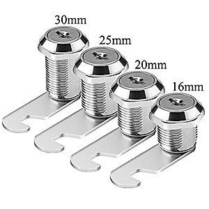Cam Lock,Security Mailbox Lock, Cam Lock 2pcs Drawer Locks with 4 Keys Lock Furniture Hardware Door Cabinet Lock for Office Desk Letter Box Cam Locks 16mm 20mm 25mm 30mm (Color : 25mm) (Color : 30mm