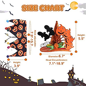XGDMEIL Dog Costumes, Small Dog Halloween Costumes Funny,Dog Halloween Pumpkin Hat and Dog Halloween Costumes Bandana Collar Set, Dog Halloween Party Decoration for Small Medium Large Breeds Dogs Cats Pet Accessories Clothes