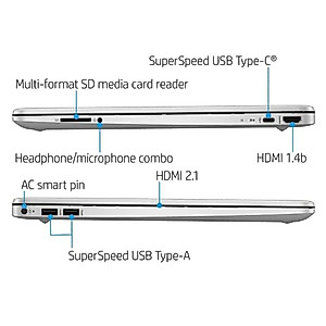 HP 2023 Newest Upgraded Touch-Screen Laptops, 15.6 inch HD Computer, Intel Core i3-1115G4(2-Core), 32GB RAM, 1TB SSD, Wi-Fi, HDMI, Webcam, Windows 11, ROKC HDMI Cable, Silver (15-dy2702dx)
