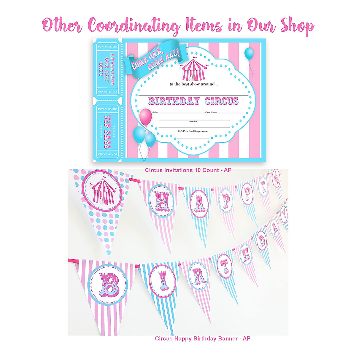 Carousel Carnival Birthday Banner - Multi Color