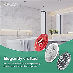 Drain Cover Kitchen Sink - Plastic & Stainless Steel Sink Strainers Set of 3 - Hair Drain Catcher Bathtub 2.75 & 2.36 & 3.10 Inches