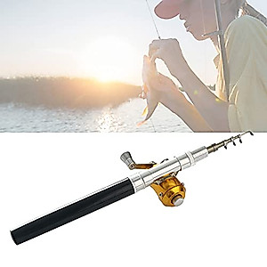 Baitcaster Reel, Fishing Pen Mini Fishing Pen Portable Fishing Pen Sturdy Fishing Reel with Fishing Reel for Freshwater Fish for Fishing(Black)