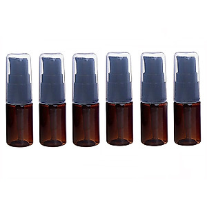 erioctry 10ML Portable Empty Refillable Bottle Cream Shampoo Lotion Treatment Pump Bottle with Cap Travel Bottles Toiletries Liquid Container for Cosmetic Make-up Pack of 6 (Brown)