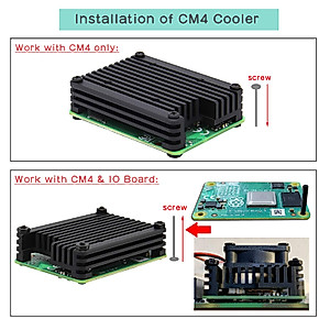 Geekworm 12mm Thickness Aluminum Alloy Heatsink (C235) Support 30mm Cooling Fan Compatible with Raspberry Pi Compute Module 4 CM4 Motherboard