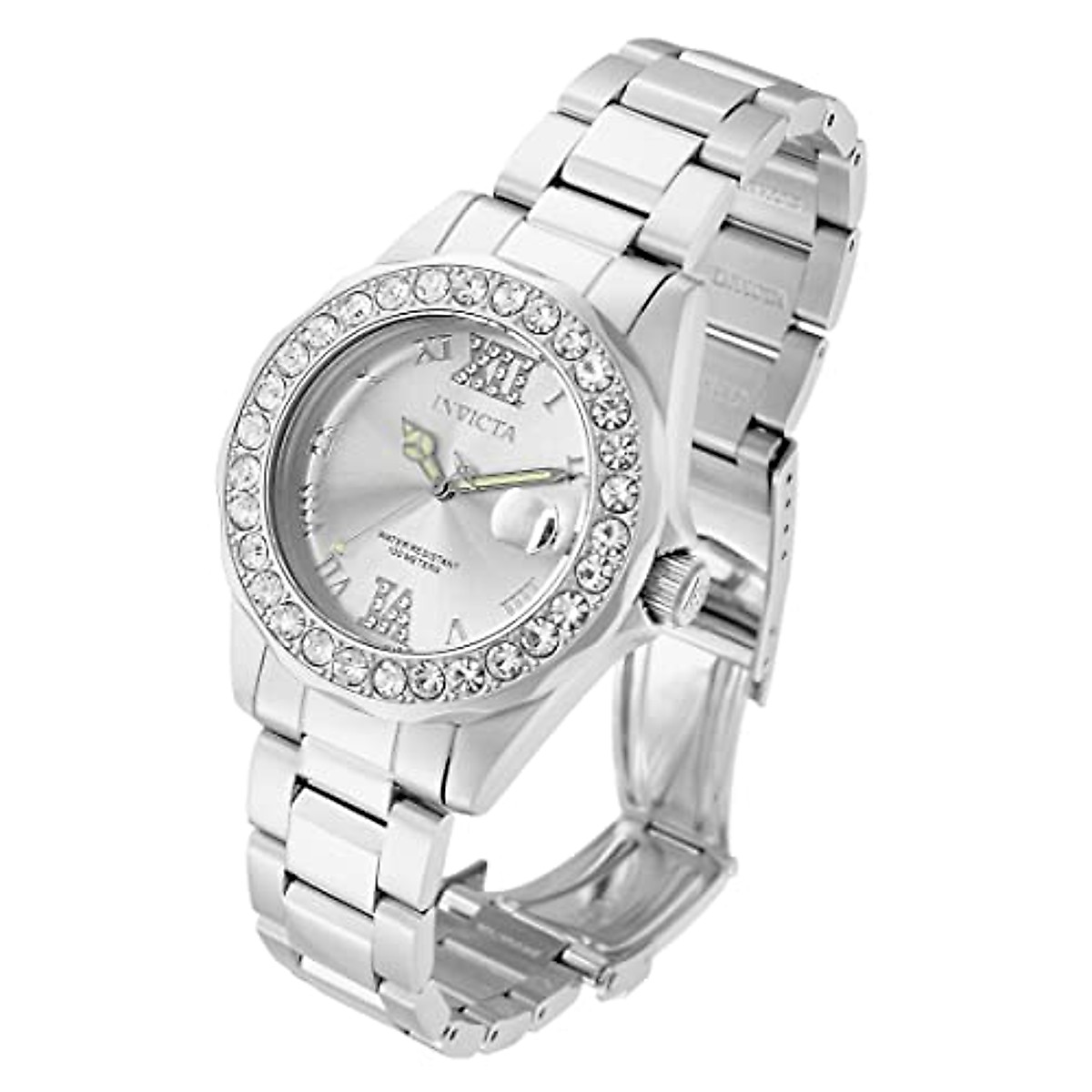 Invicta Women's 15251 Pro Diver Silver Dial Crystal Accented Stainless Steel Watch
