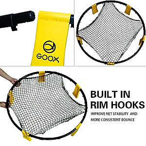 GOOX Outdoor Beach Ball Games with Carrying Bag, 3 Balls, Net and Strip Light (ONLY for Light Up Set)- Played Outdoors, Indoors, Beach, Lawn, Yard and Park