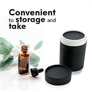 UTILE Powder Shaker Paperboard Cardboard 2 Oz Kraft Cylinder Tube with Lid – Empty Paper Sifter Containers for Storage Coffee Cosmetic Crafts (Black, 8 Pack)