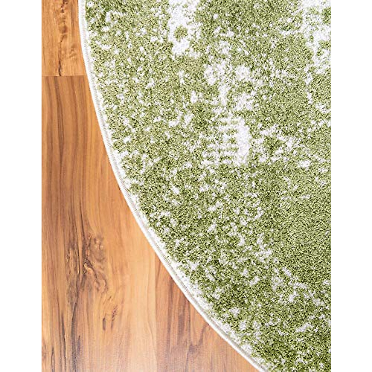 Unique Loom Bromley Collection Area Rug - Wells (3' Round, Green/ Ivory)