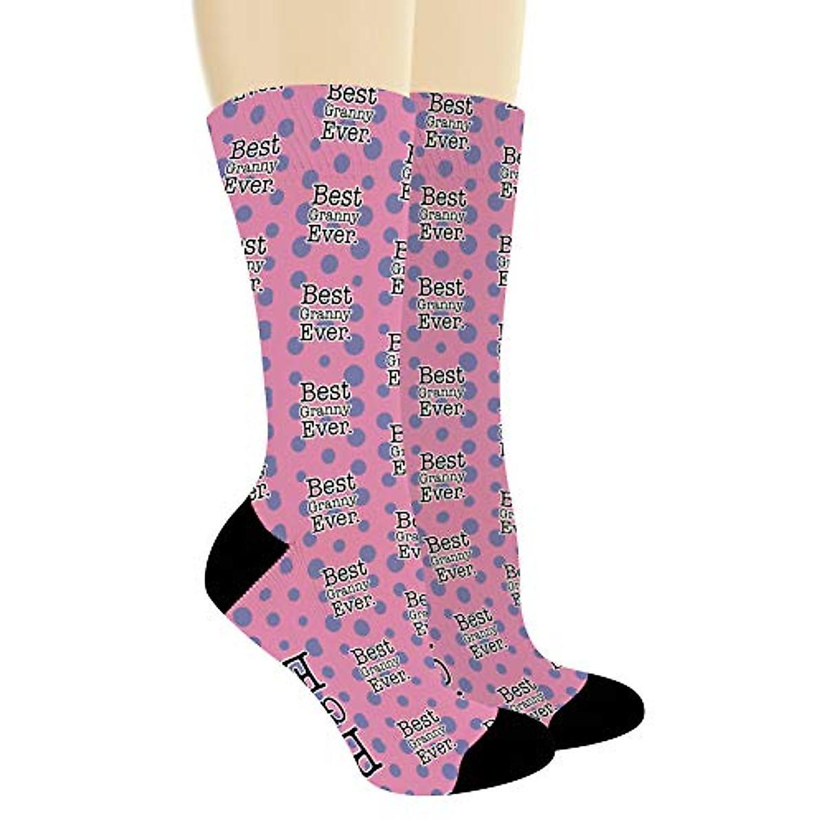 ThisWear Grandmother Gifts Best Granny Ever Sock for Grandma Clothes Granny Socks 1-Pair Novelty Crew Socks